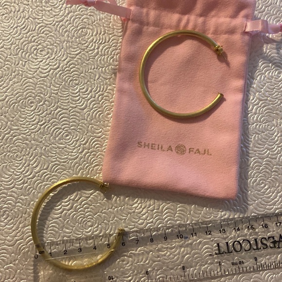 Jewelry | Sheila Fajl Matte Gold Thick Hoop Earrings | Poshmark